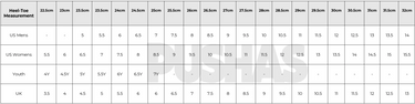 Shoes Size Chart – Sports Style Universe